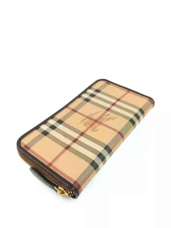 Burberry Haymarket Check Zip-around Wallet - Neutrals