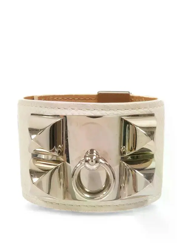 Hermès 2010 Collier De Chien Leather Bracelet - Silver