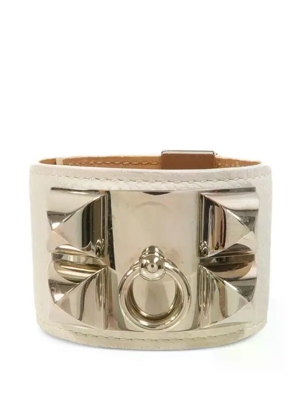 Hermès Collier De Chien Leather Bracelet - Silver