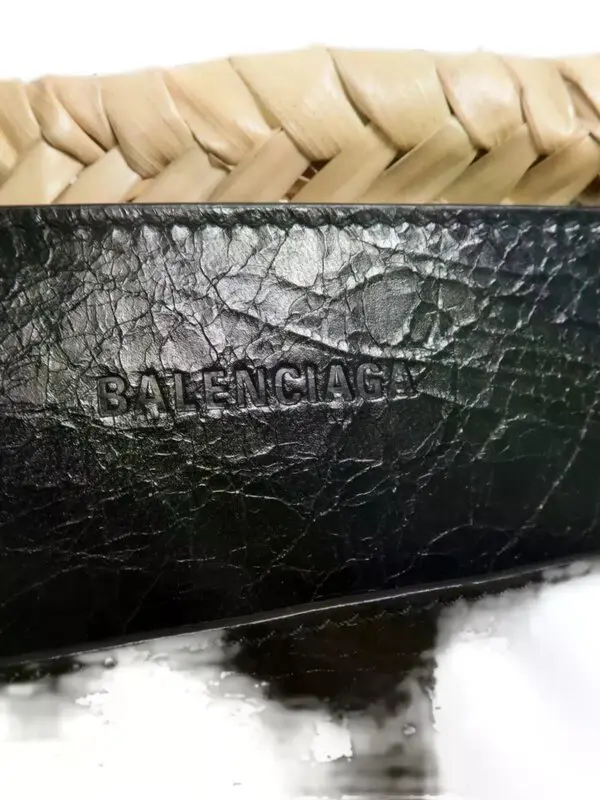 Balenciaga Le Cagole Raffia Shoulder Bag