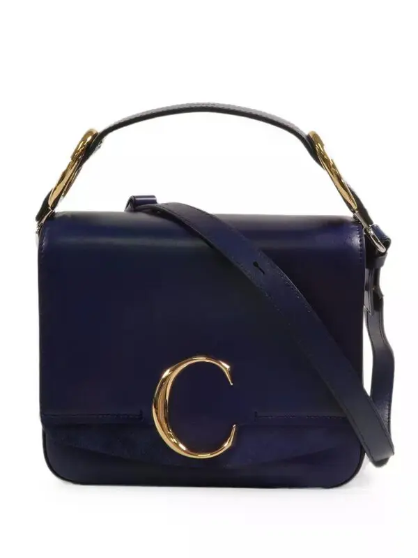 Chloé Leather Shoulder Bag With Gold-tone Hardware - Blue