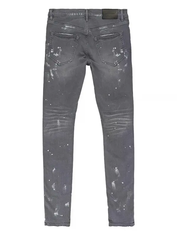 PURPLE BRAND Knee-slit Paint-splatter Jeans