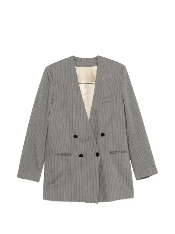 Alberta Ferretti Wool Blend Blazer Jacket - Grey