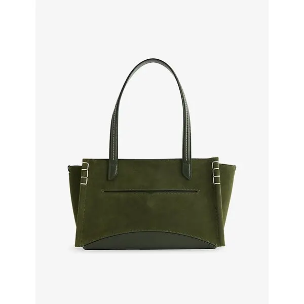 JW Anderson Elongated Loafer Cabas Suede Tote Bag - Khaki