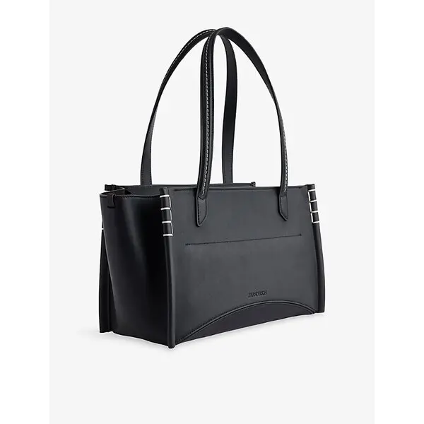 JW Anderson Elongated Loafer Cabas Leather Tote Bag - Black