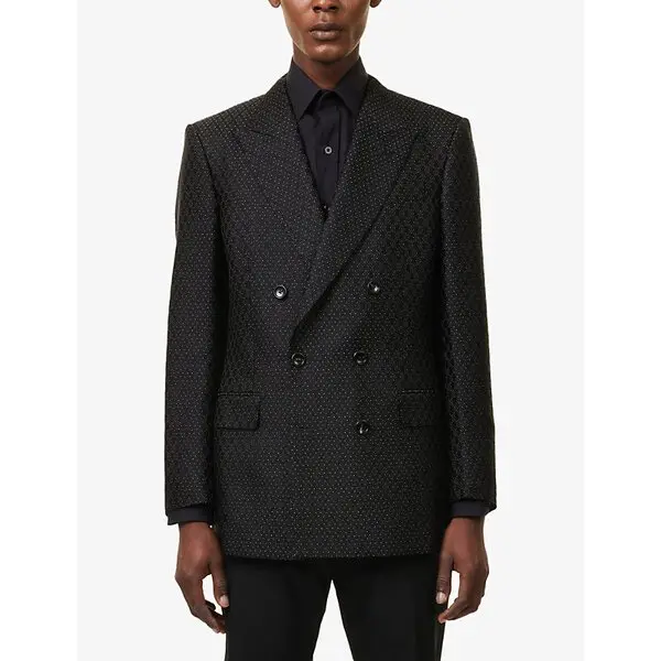 TOM FORD Dotted Lozenge Jacquard Silk-blend Jacket