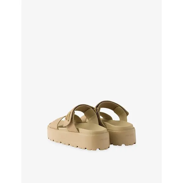 Prada Double-strap Nubuck Leather Slides