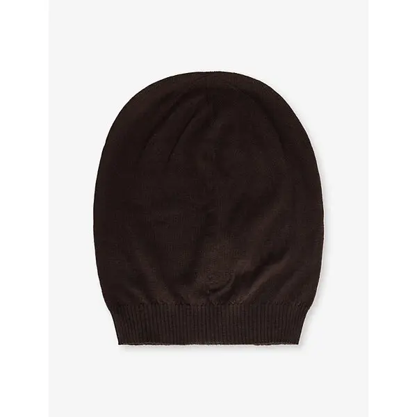 Rick Owens Domed Knitted Wool Beanie Hat