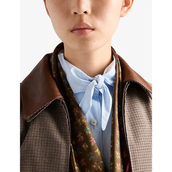 Prada Houndstooth Relaxed-fit Wool Jacket