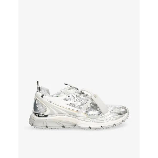 Off-White Be Right Back Mesh And Faux-leather Low-top Trainers - Silver