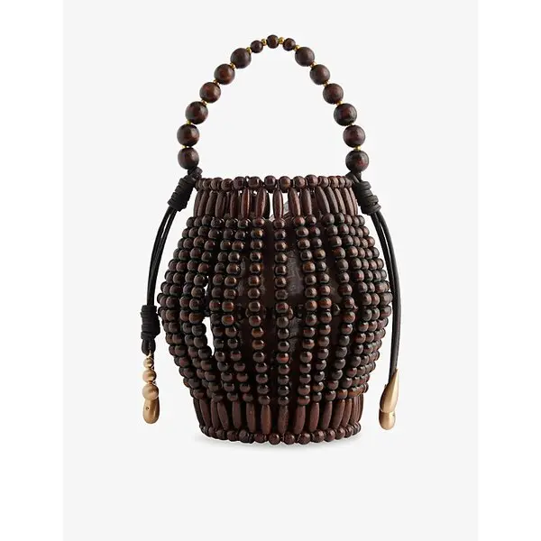 Cult Gaia Lanterna Wood Top-handle Bag