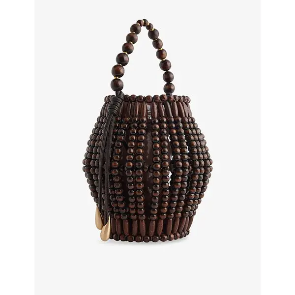 Cult Gaia Lanterna Wood Top-handle Bag