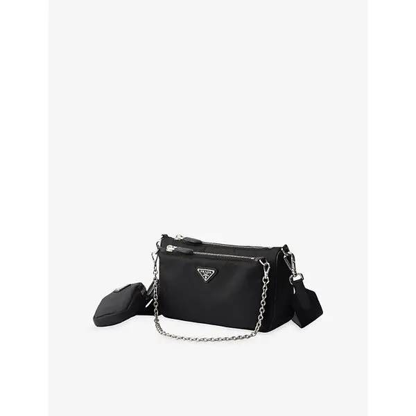Prada Re-nylon And Saffiano Leather Mini Shoulder Bag