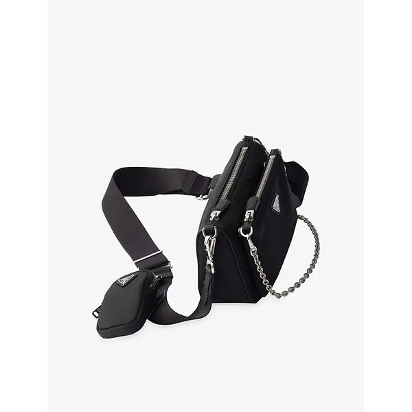 Prada Re-nylon And Saffiano Leather Mini Shoulder Bag