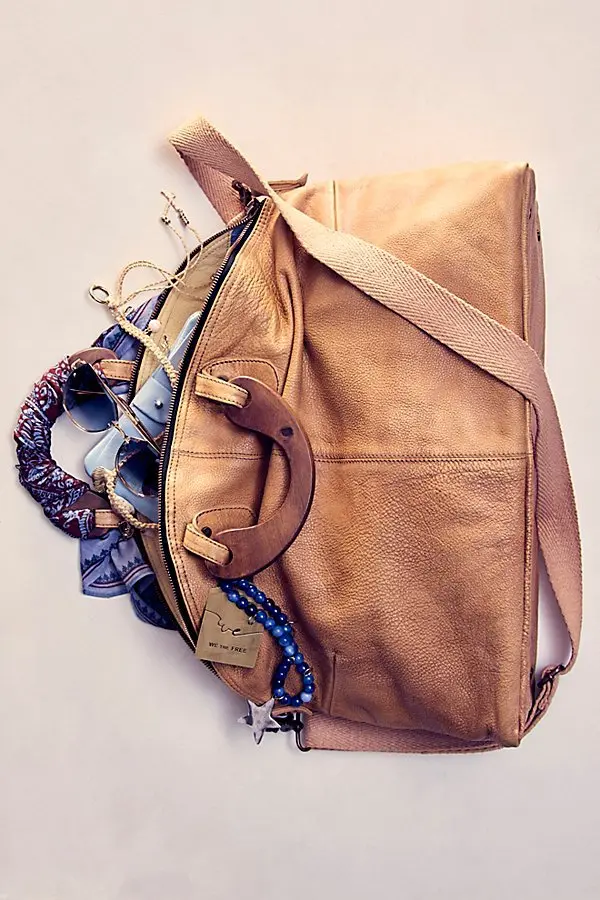 We The Free Oversized Slouchy Leather Tote With Wooden Handles