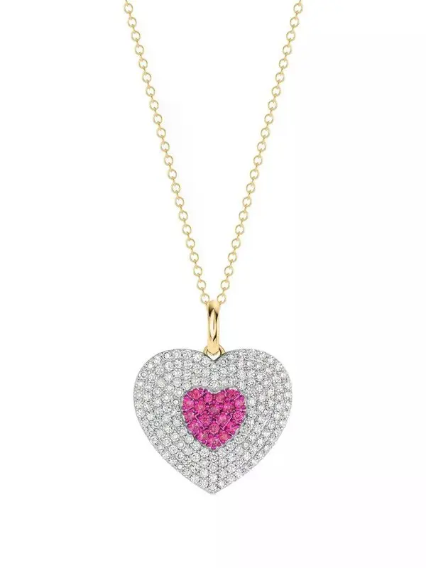 Phillips House Infinity Heartbeat Pink Sapphire And Diamond Necklace - Gold