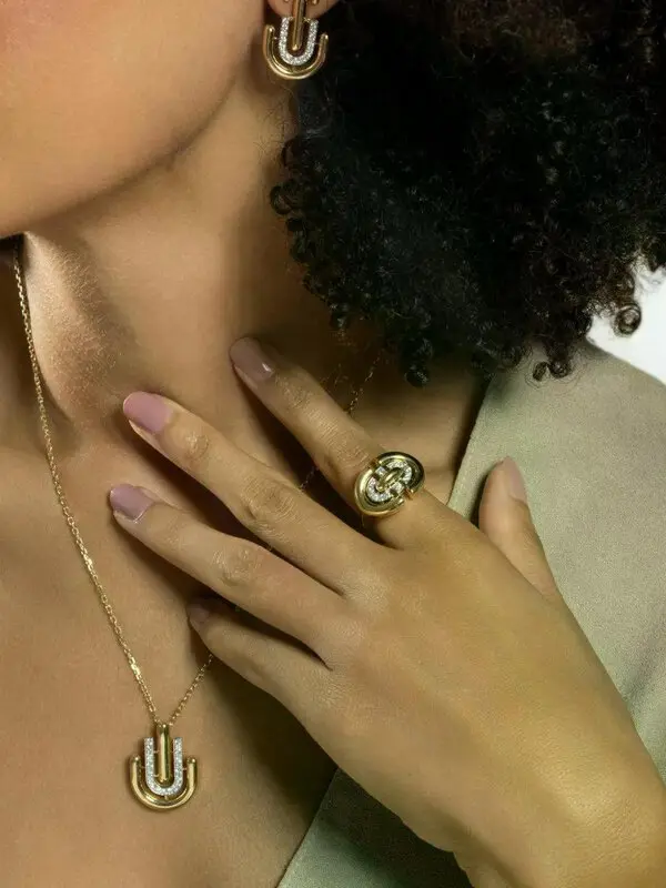 David Webb Geometric Diamond Ring - Gold
