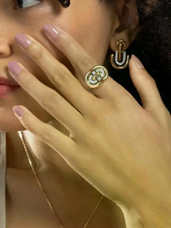 David Webb Geometric Diamond Ring