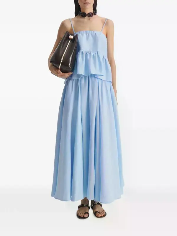 Scanlan Theodore Peplum Spaghetti-strap Blouse - Blue