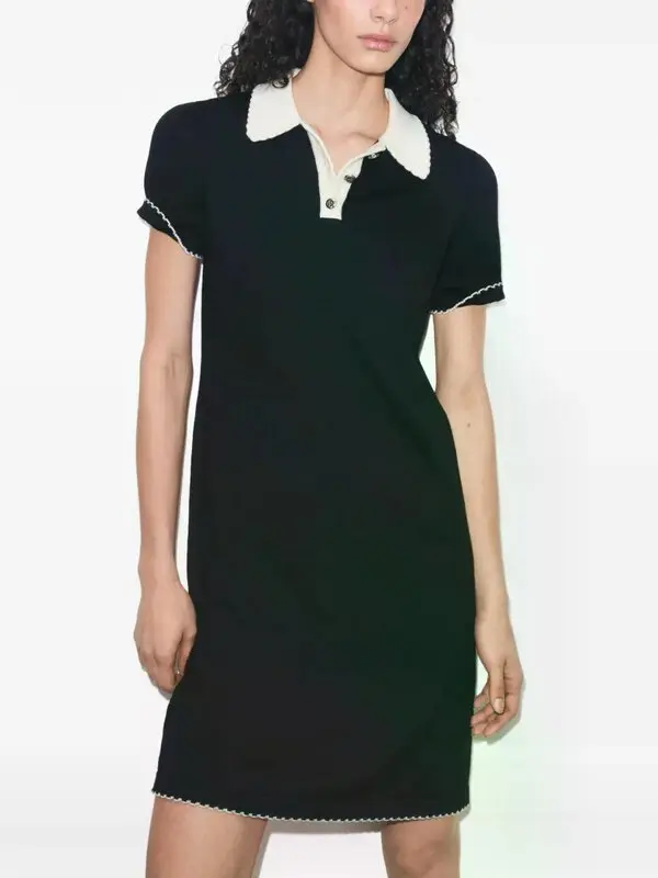 Tory Burch Wool Scalloped Polo Dress