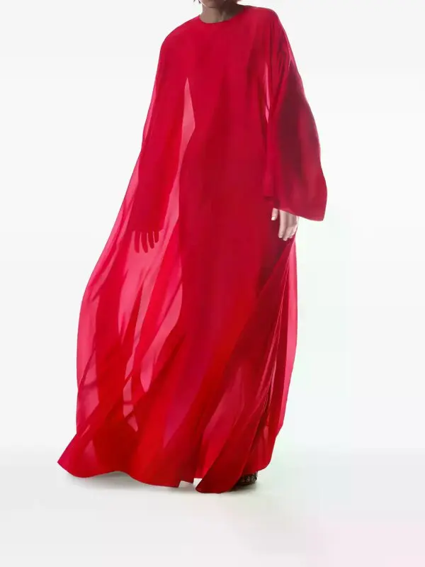 TEMILY Sheer Wide-sleeve Maxi Dress