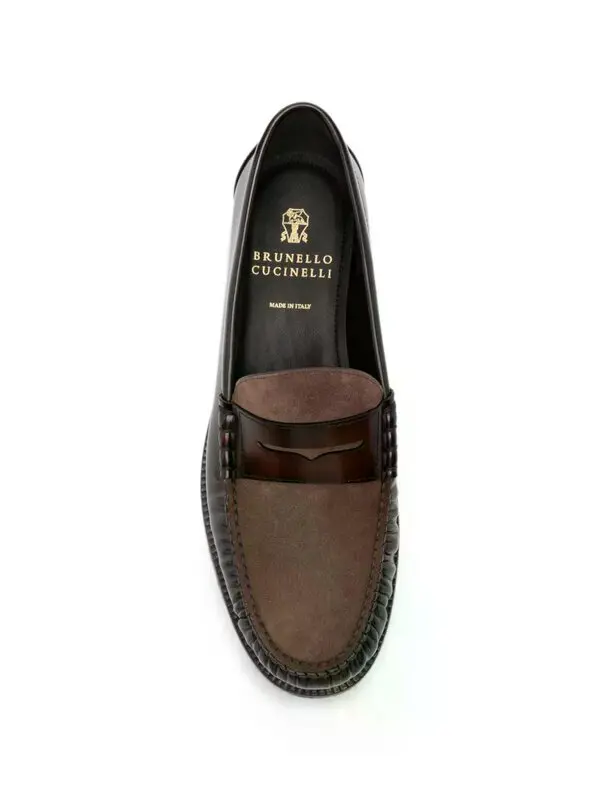 Brunello Cucinelli Panelled Leather Loafers