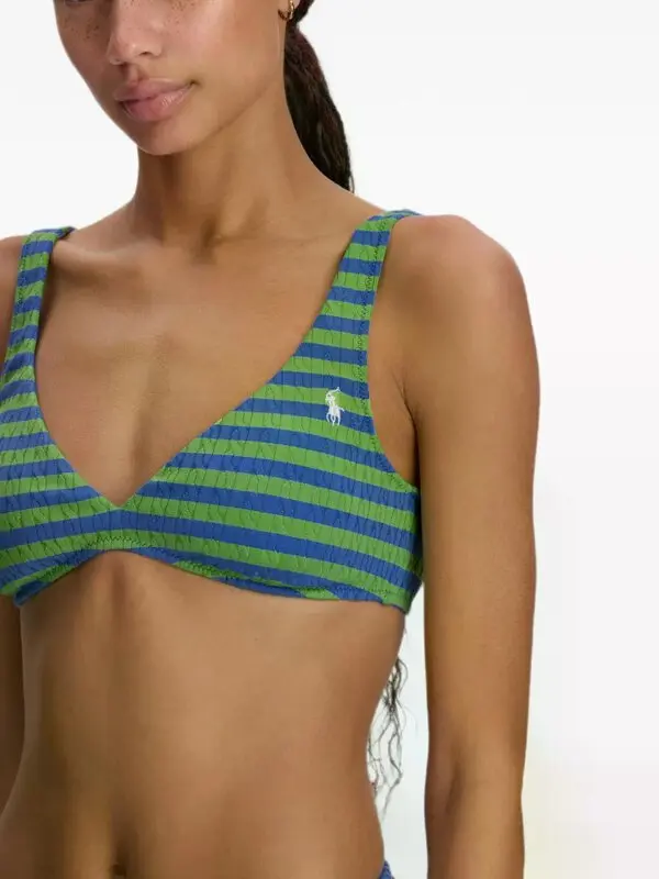 Polo Ralph Lauren V-neck Striped Bikini Top
