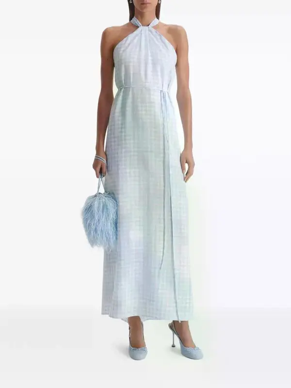 Scanlan Theodore Gingham-check Halterneck Maxi Dress