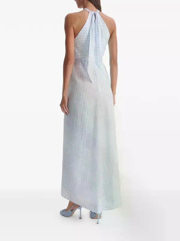 Scanlan Theodore Gingham-check Halterneck Maxi Dress