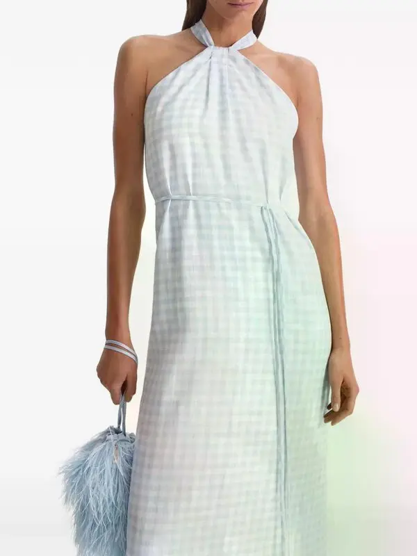 Scanlan Theodore Gingham-check Halterneck Maxi Dress