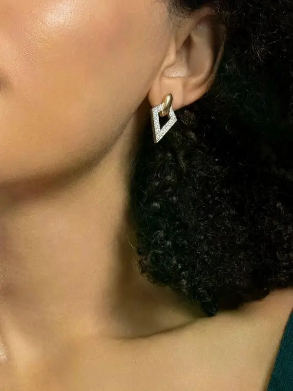 David Webb Diamond Geometric Earrings