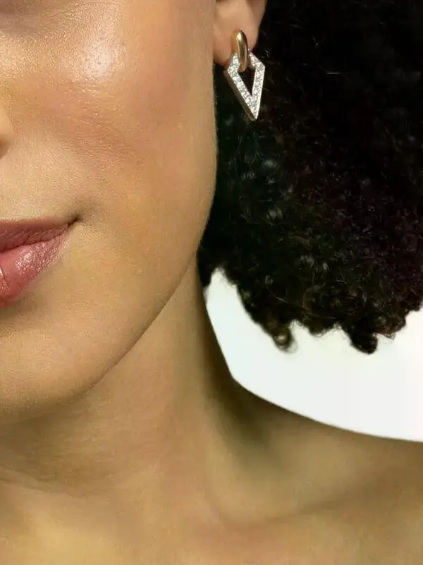 David Webb Diamond Geometric Earrings