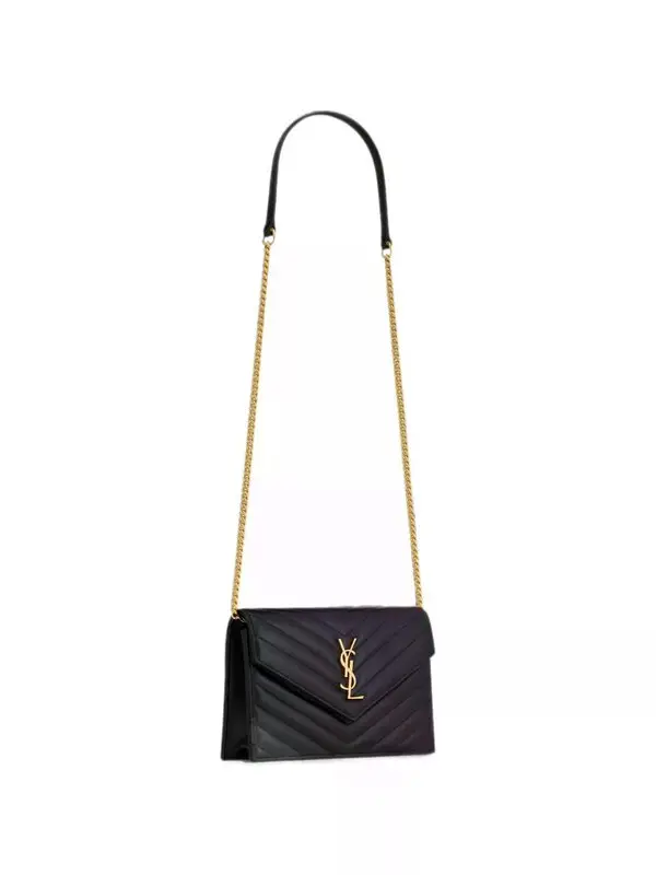Saint Laurent Cassandre Quilted Chevron-pattern Clutch Bag