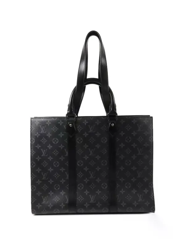 LOUIS VUITTON Monogram Eclipse Sac Plat 24h Tote Bag