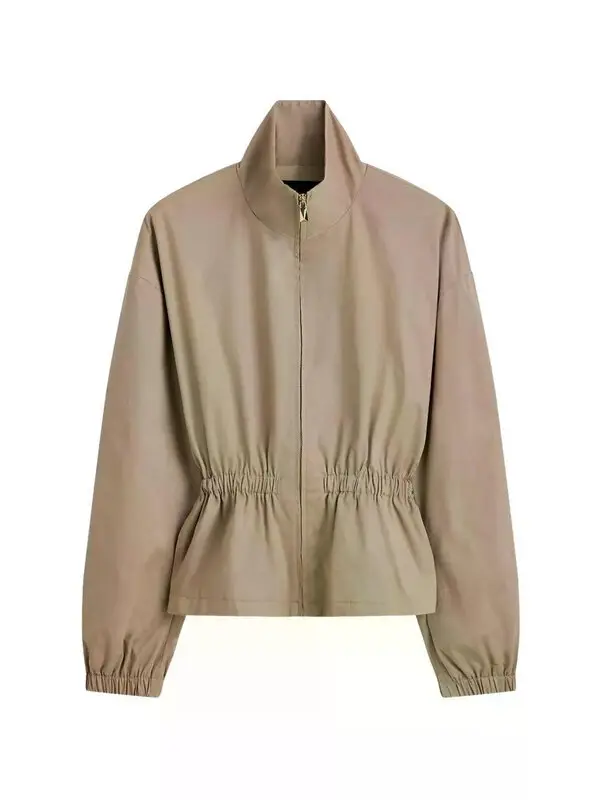 Scanlan Theodore Funnel-neck Gathered-waist Jacket - Neutrals