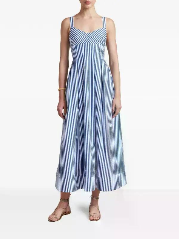 LA LIGNE Madeline Striped-pattern Midi Dress