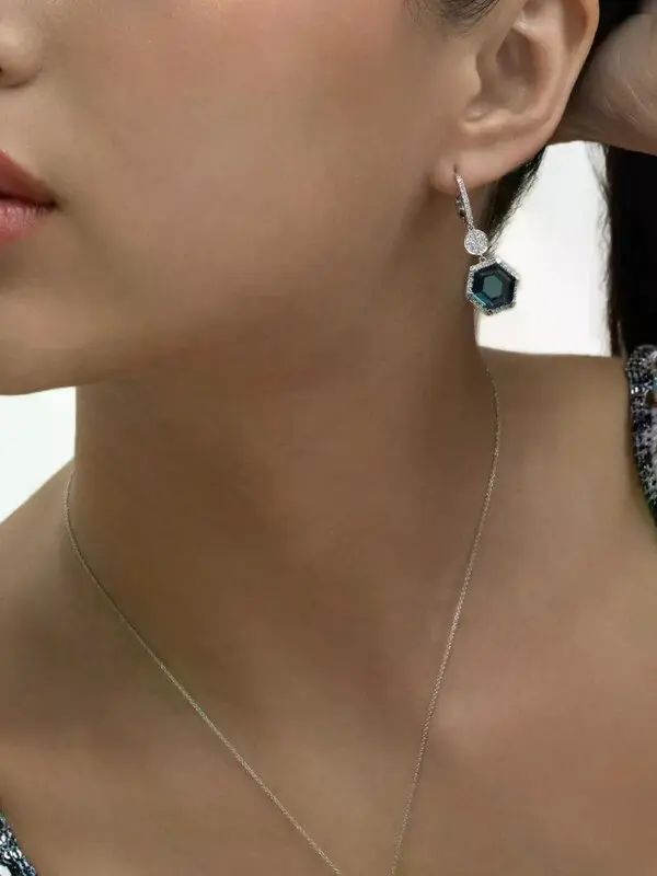 LISA NIK Diamond And Topaz Earrings
