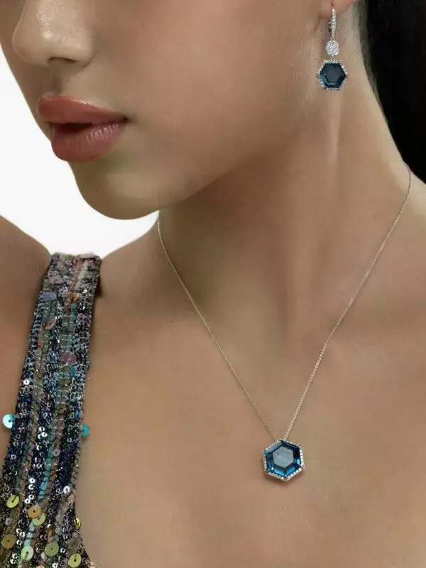 LISA NIK Diamond And Topaz Earrings