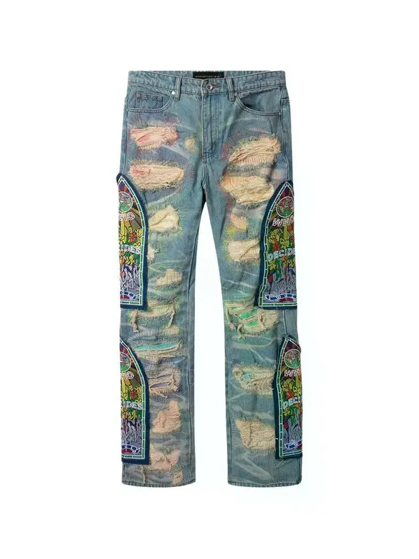 WHO DECIDES WAR Fusion Distressed Jeans