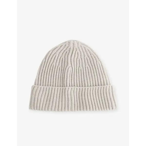 Stone Island Logo-patch Ribbed Wool Beanie Hat