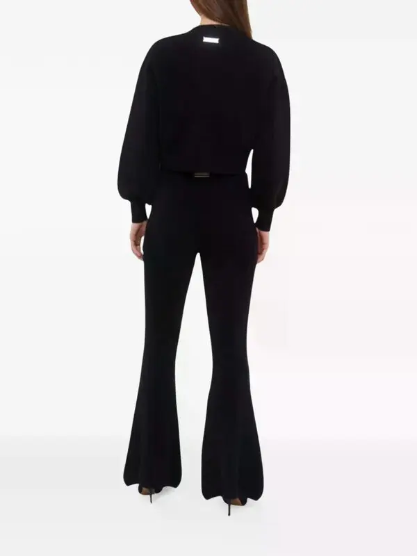 IZAAK AZANEI Ribbed Knit Flared Trousers