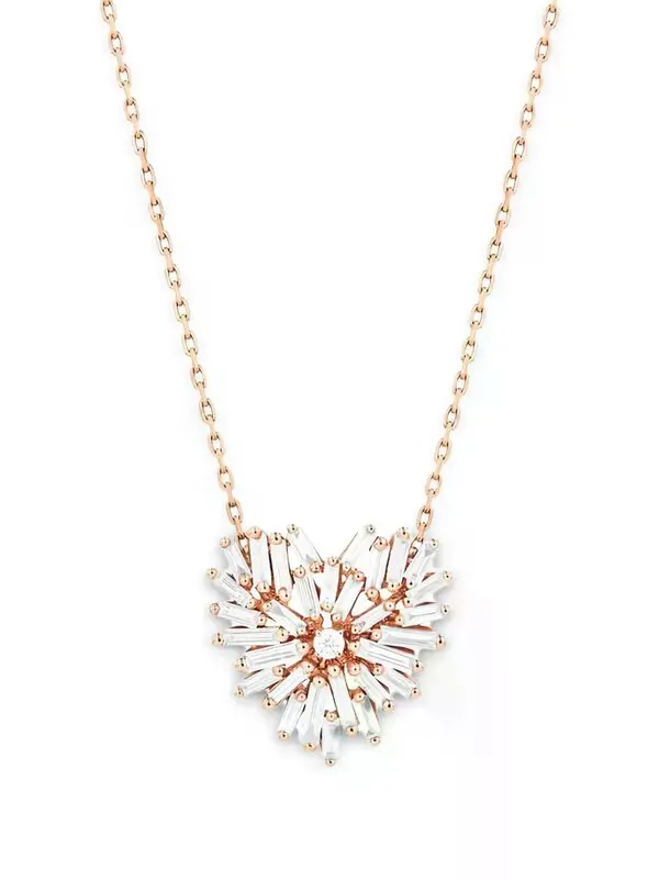 SUZANNE KALAN Heart-motif Diamond Necklace - Pink