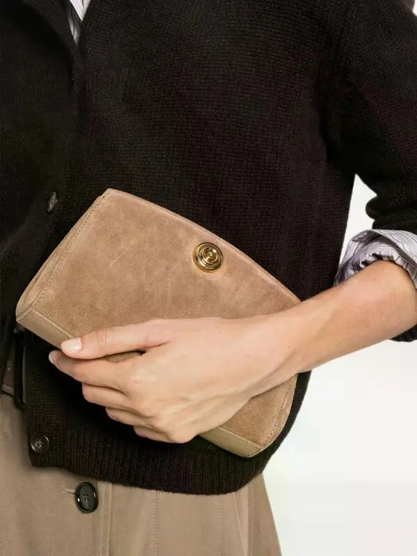 LIFFNER Push-lock Suede Clutch Bag