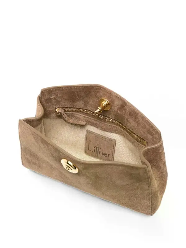 LIFFNER Push-lock Suede Clutch Bag