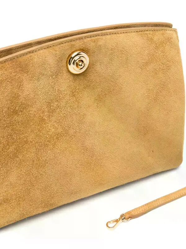 LIFFNER Push-lock Suede Clutch Bag - Neutrals