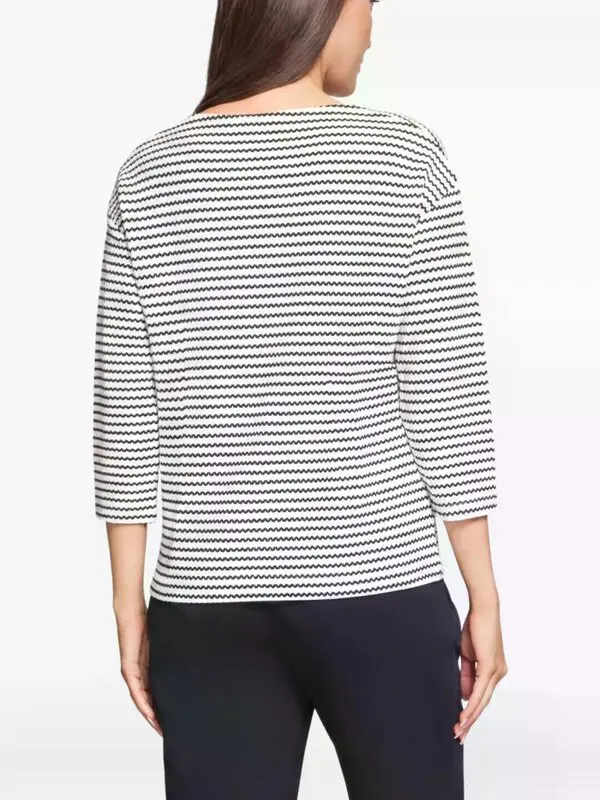 BETTY & CO Patterned Square-neck Long-sleeve Top