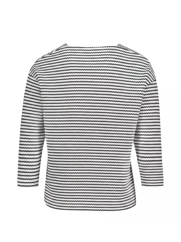 BETTY & CO Patterned Square-neck Long-sleeve Top