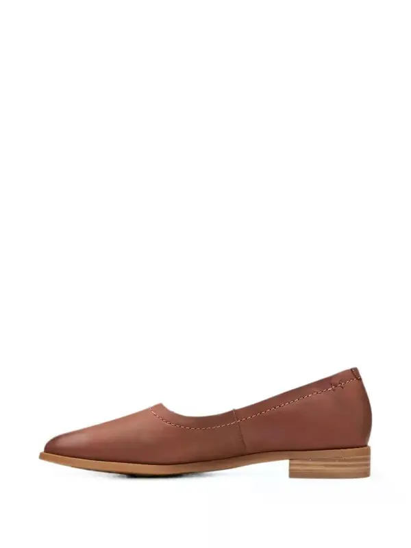 Clarks Pure Walk Leather Flat Pumps - Brown