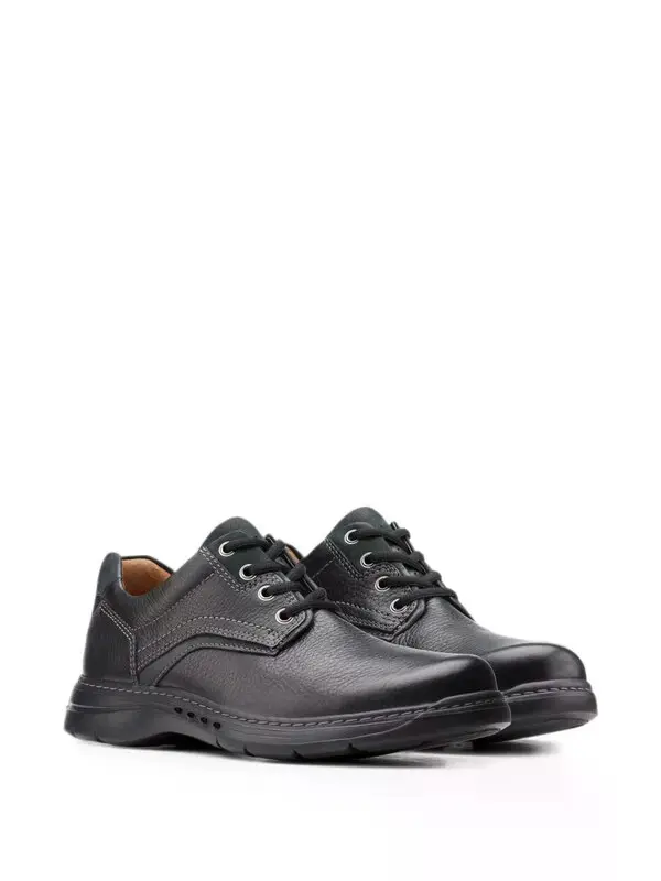 Clarks Un Brawley Pace Grained-leather Shoes
