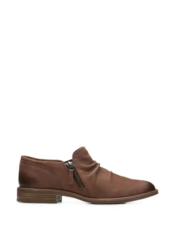 Clarks Camzin Pace Ruched Leather Loafers - Brown